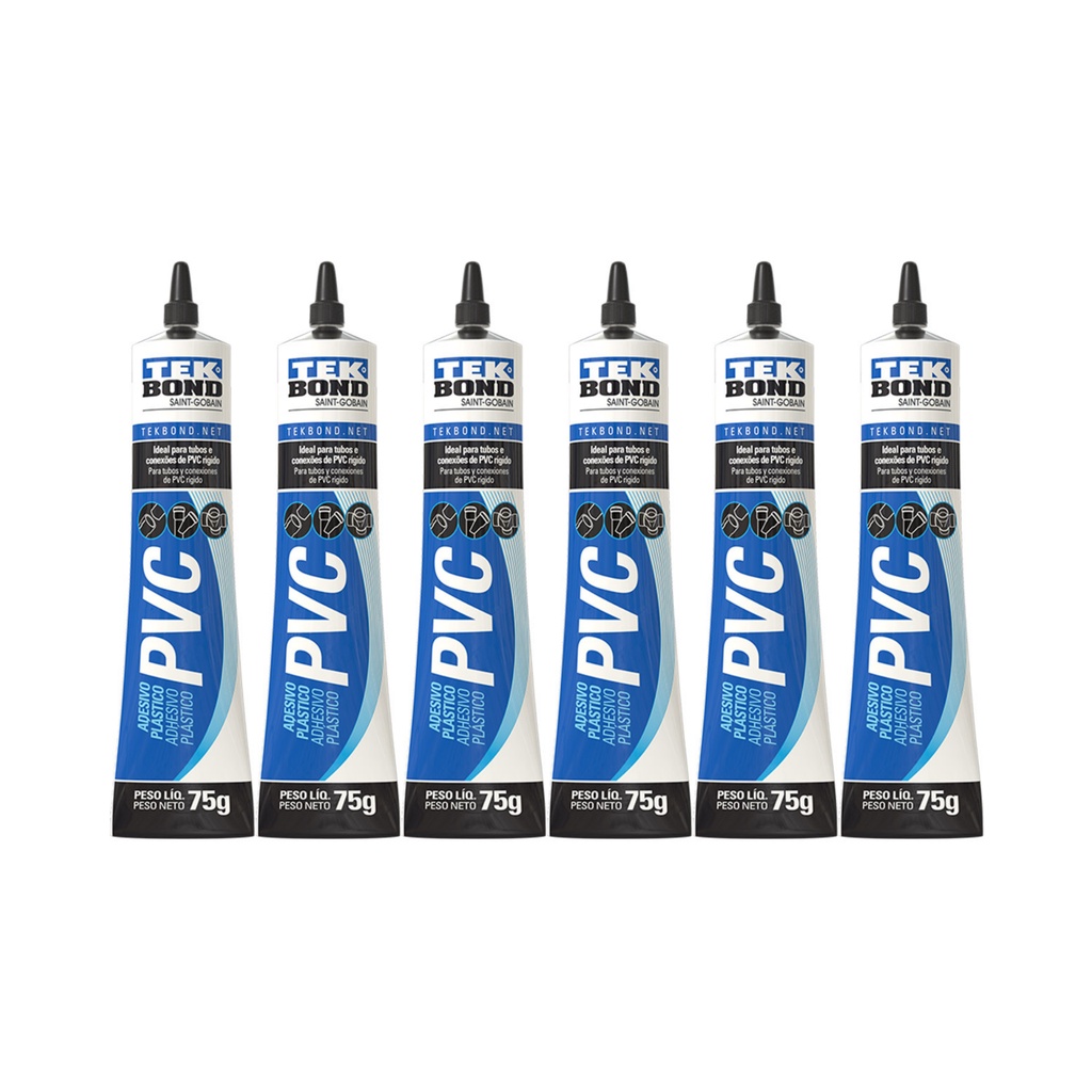 KIT COM 6 ADESIVOS PARA TUBOS DE PVC 75G | Shopee Brasil