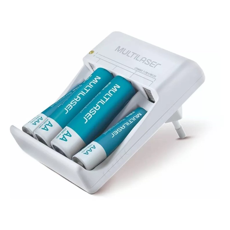 Carregador De Pilhas Aaa E Aa Multilaser C/4 Pilhas CB045 | Shopee Brasil