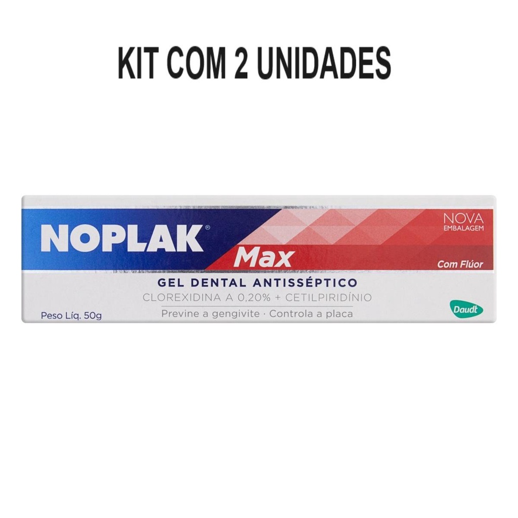Kit Noplak Max Gel Dental Antisséptico C/ 2 Un De 50g Cada | Shopee Brasil