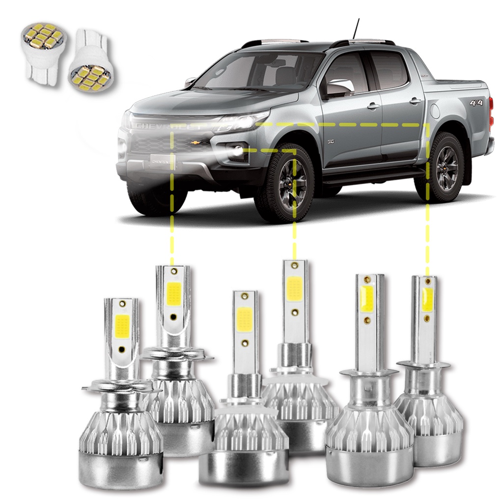 KIT ULTRA LED CHEVROLET S10 2016/2022 20000LM 6500K | Shopee Brasil