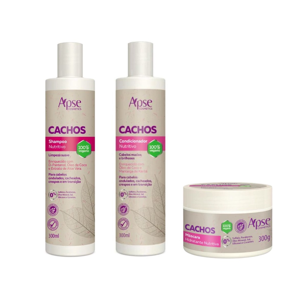 Kit Cachos Apse Shampoo, Condicionador e Mascara | Shopee Brasil