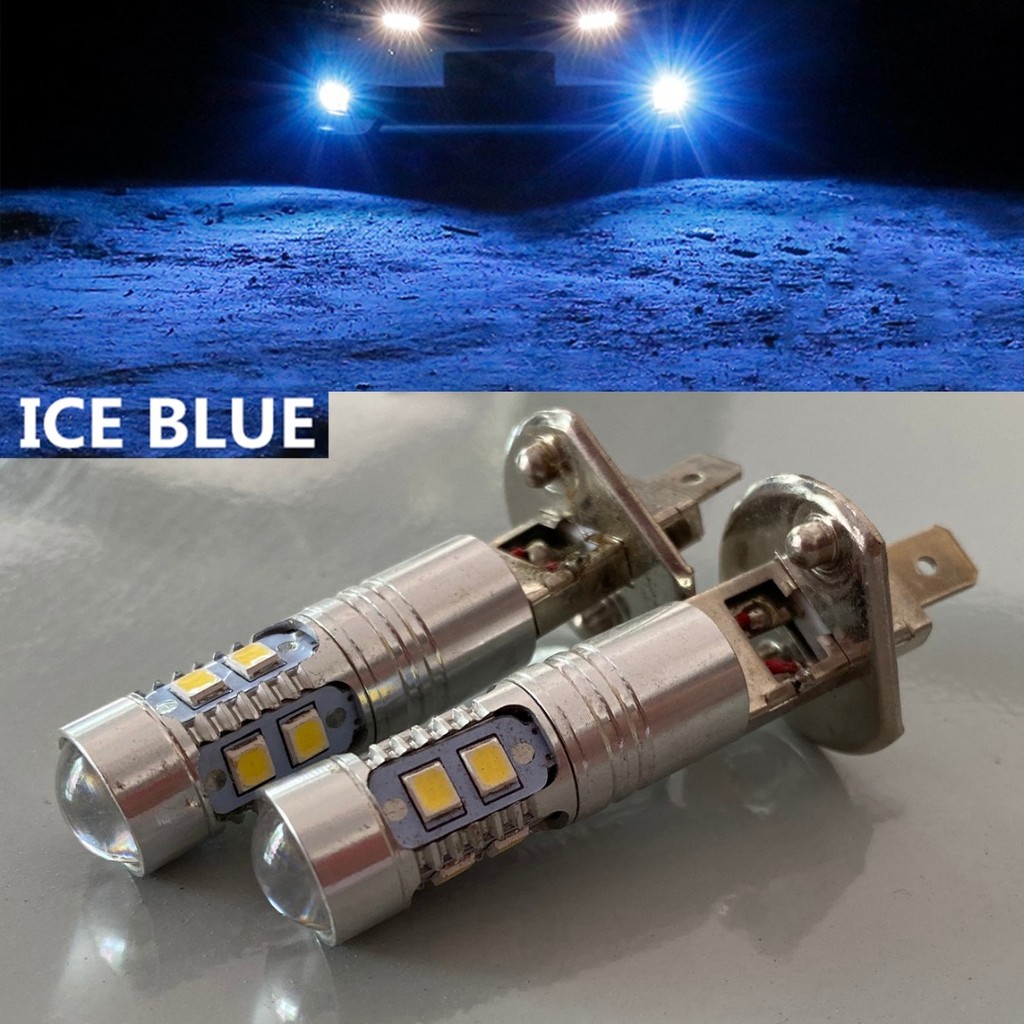 2x H1 8000K Azul Gelo 100W 1800lm LED Kit De Lâmpadas De Farol Luz De ...
