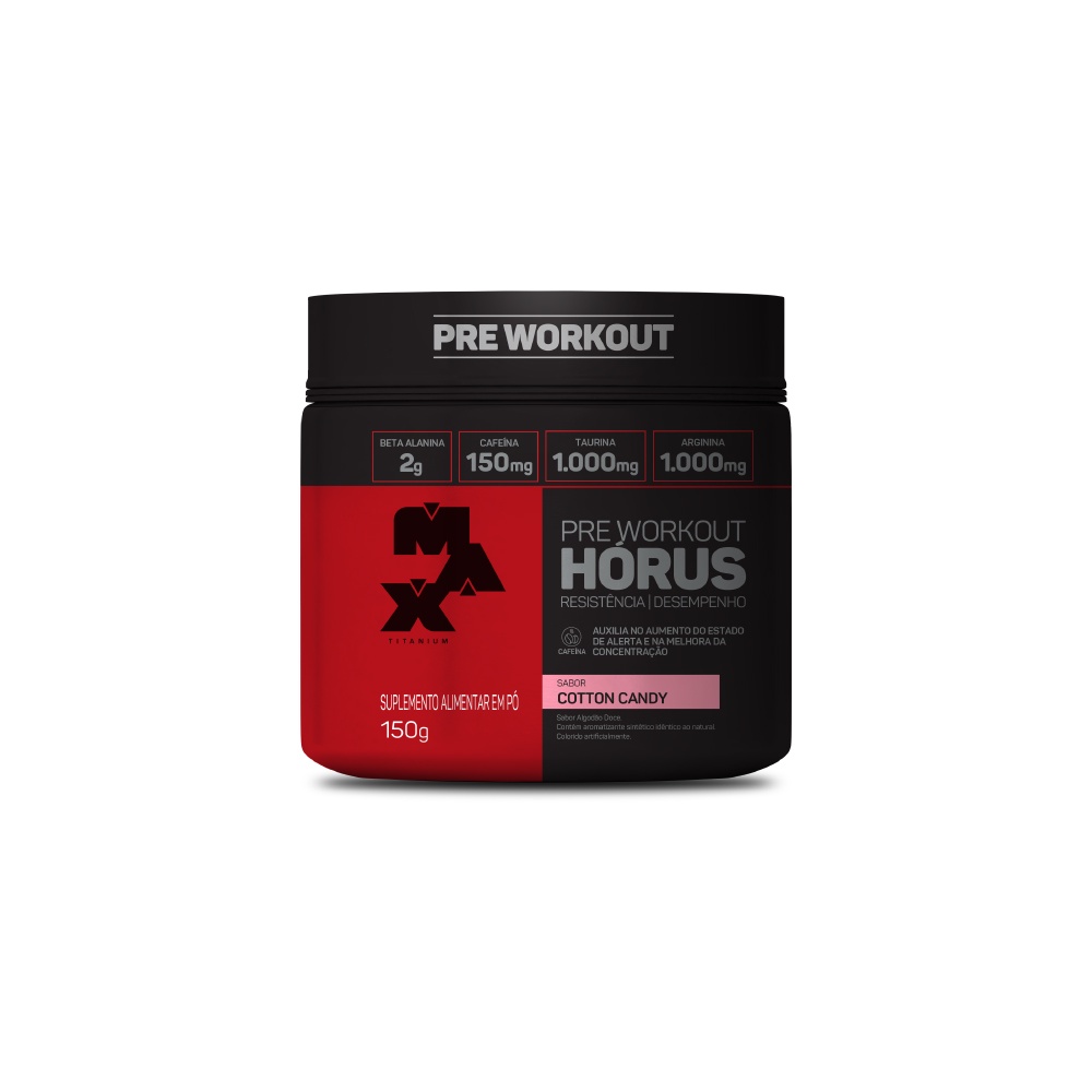 Pre Workout Hórus (150g) Cotton Candy Max Titanium | Shopee Brasil