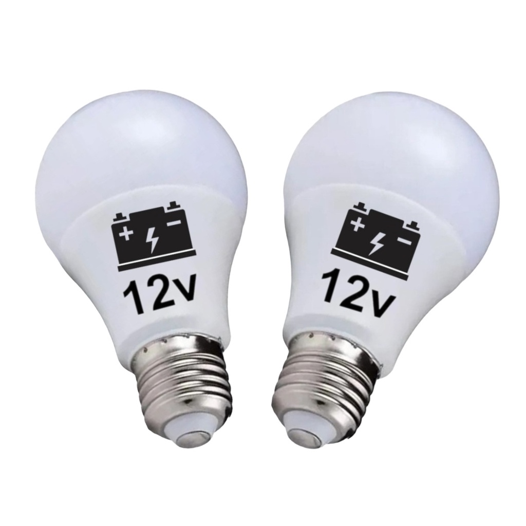 Kit 2 Lâmpada Led 9w 12v E27 Uso Bateria Barco Solar Camping | Shopee Brasil