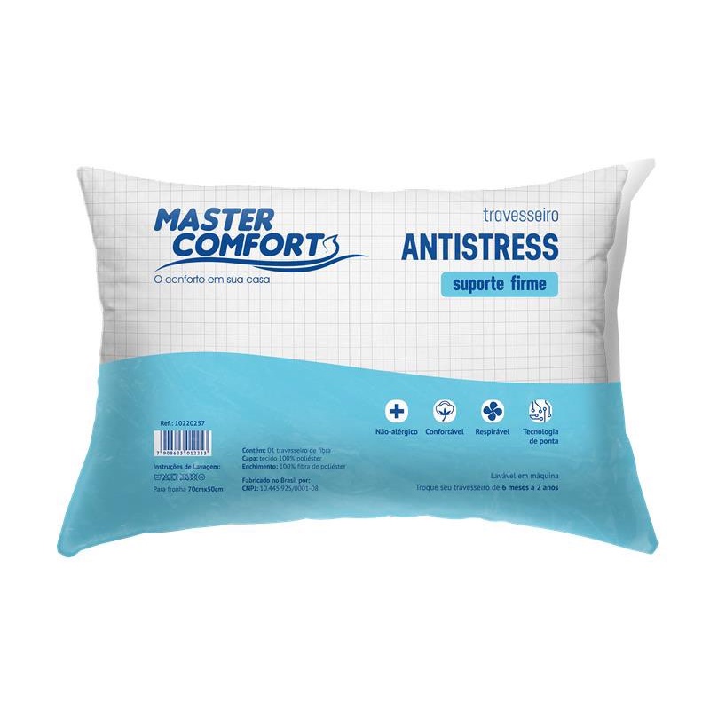 Travesseiro Anti Stress Antialérgico Capa Peletizada Enchimento De ...