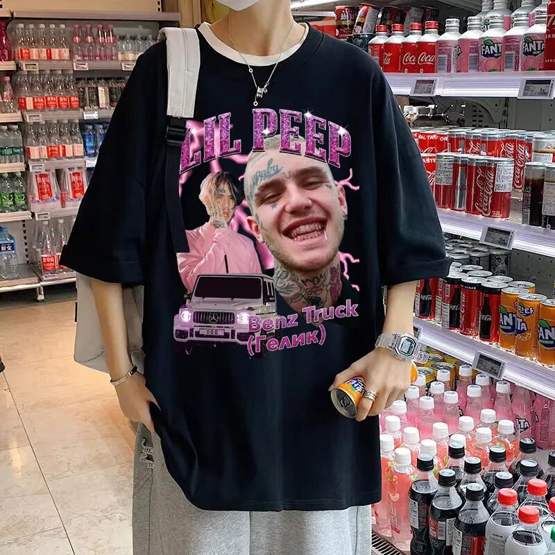 Camiseta Rapper Lil Peep Vintage Tee Marca Homem | Shopee Brasil