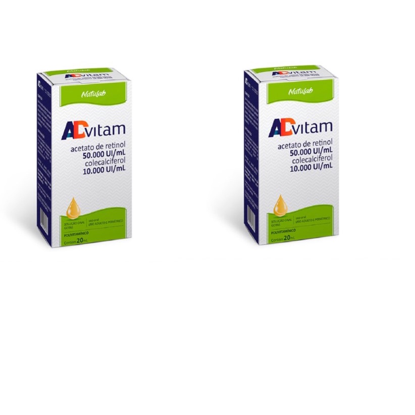 Kit 02 Polivitamínico Ad Vitam Em Gotas 20ml - Natulab | Shopee Brasil