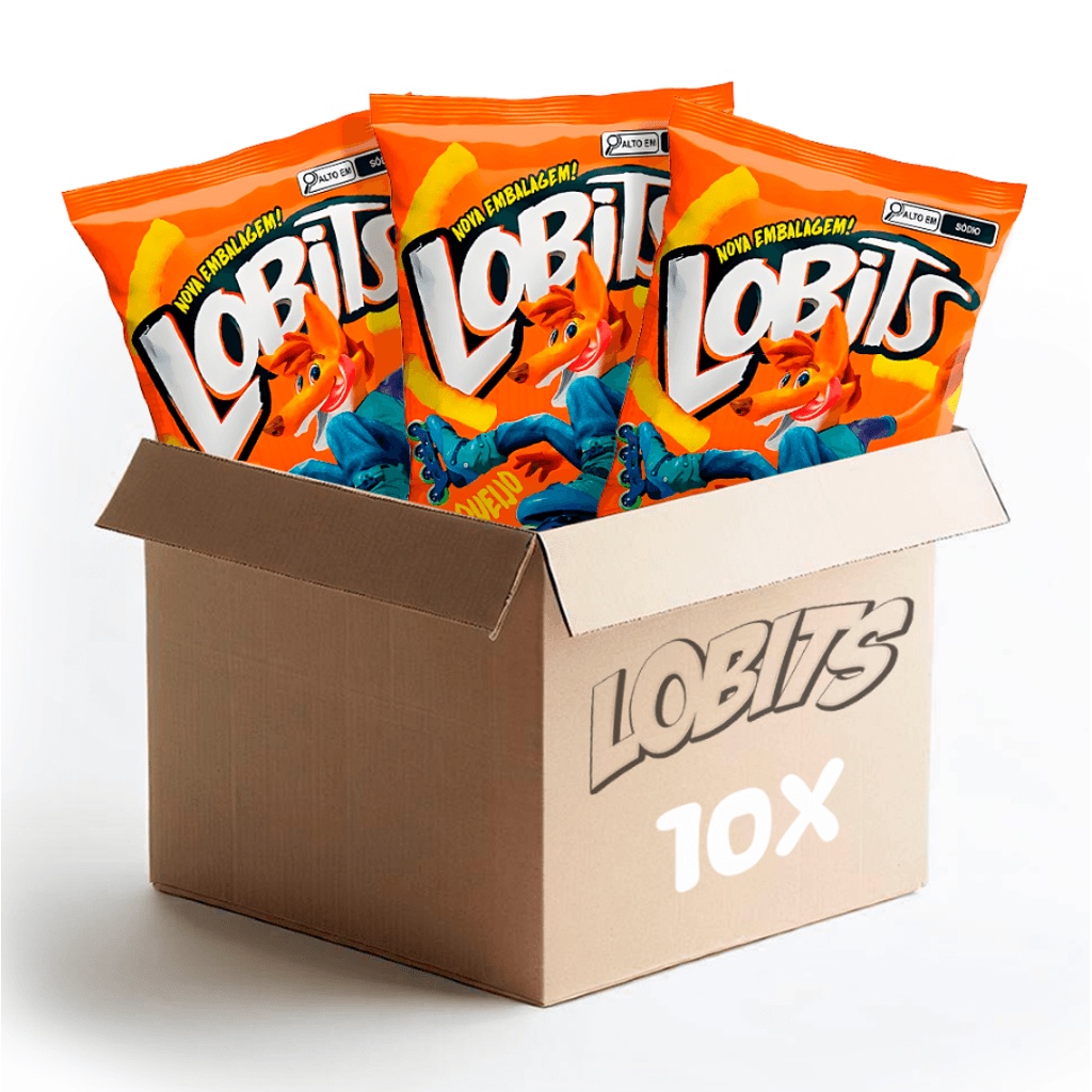 Salgadinho Lobits Sabor Queijo - Pacote com 10 unidades de 40g | Shopee ...