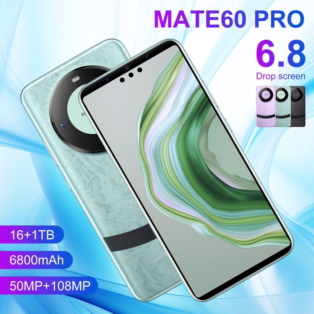 Vendas quentes 6,7 polegadas Mate60 Pro Max Smartphone 16GB/1TB Flash ...