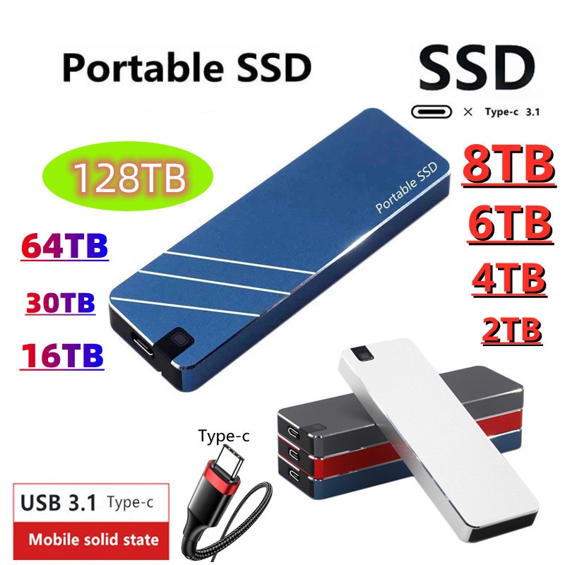 Disco Rígido SSD Portátil Tipo C/USB3.1 Unidade De Estado Sólido Móvel ...