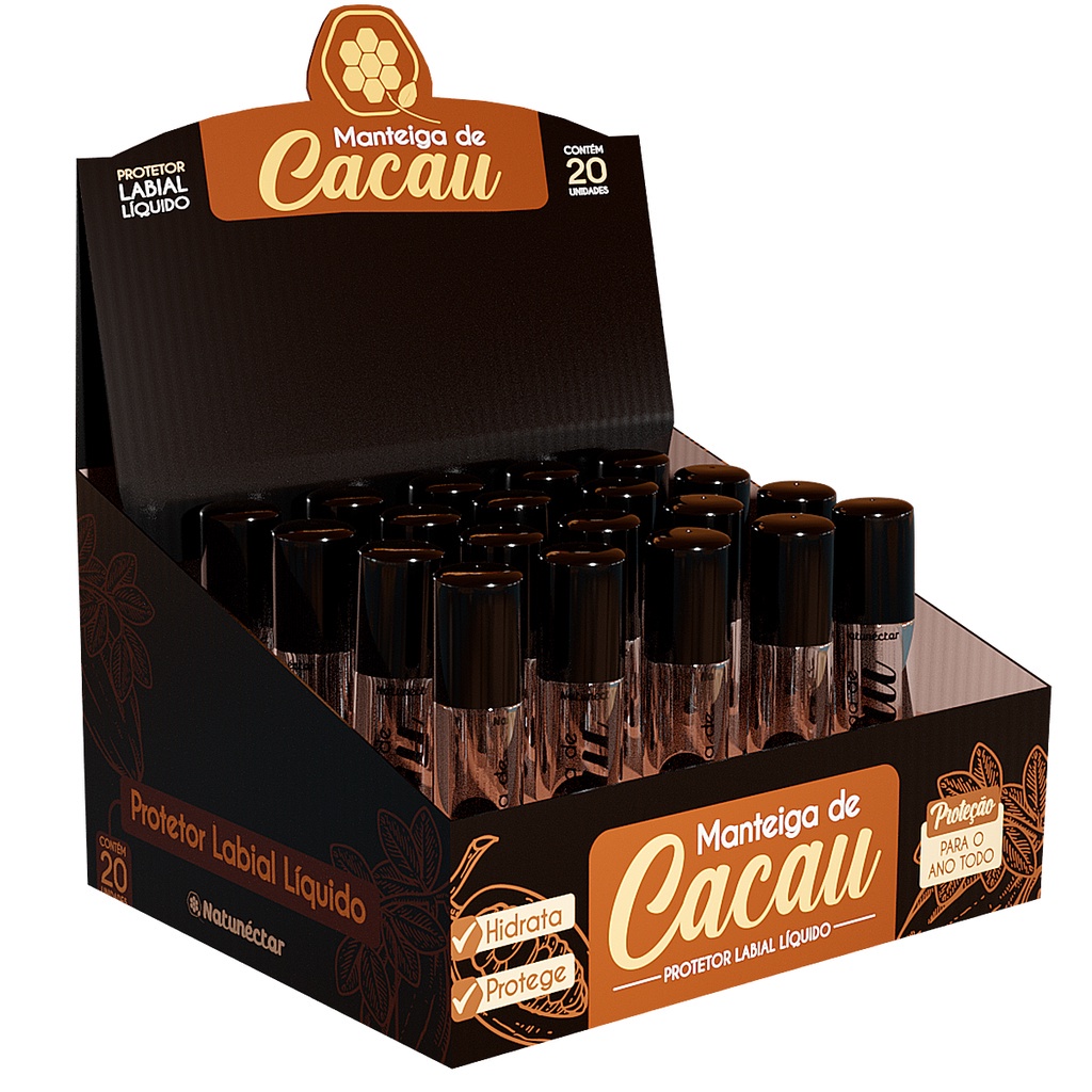 Display Caixa Protetor Labial Manteiga de Cacau Hidratante Protege ...