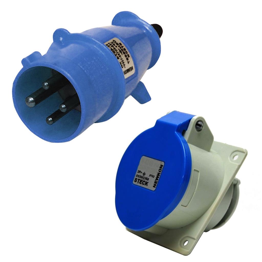 Kit Tomada Embutir 32A N4249 + Plug Macho 3P+T 32A N4279 Steck | Shopee ...