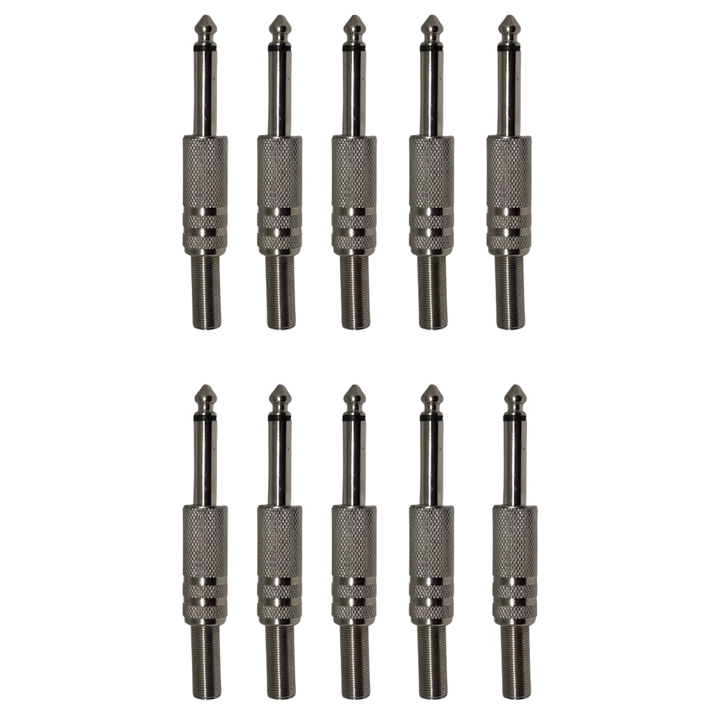 KIT 10 Plug P10 Macho Mono com Mola Simples Dreamer | Shopee Brasil