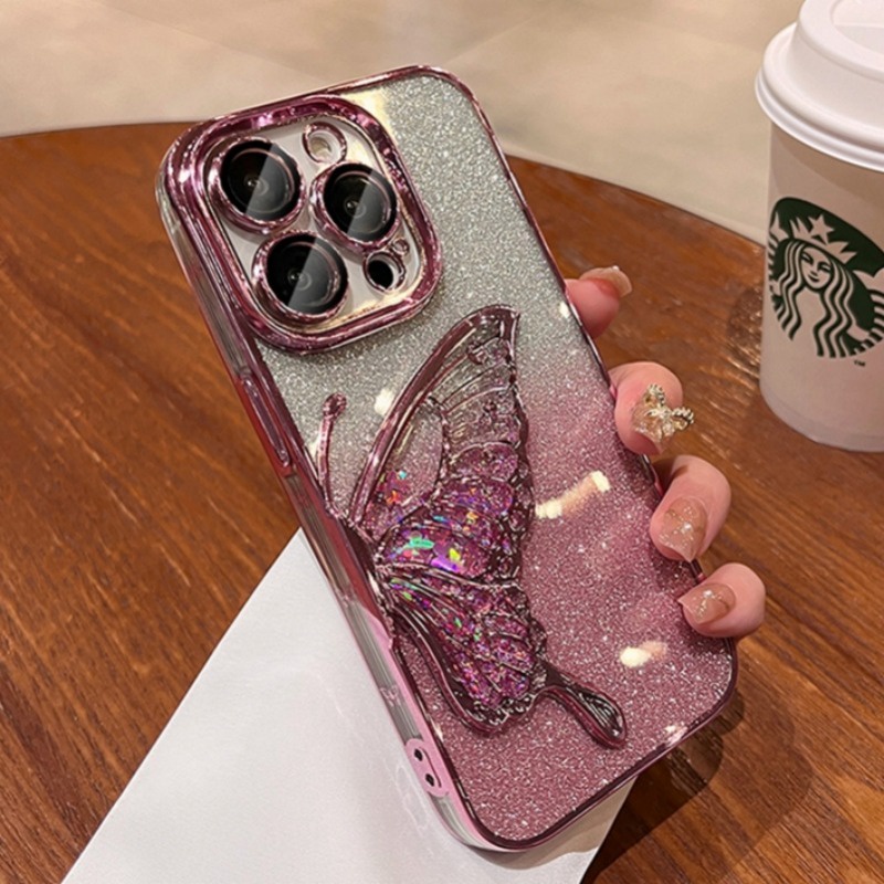 Capa De Luxo Para iPhone 12 13 14 15 Pro Max plus Shinny Bling Clear ...