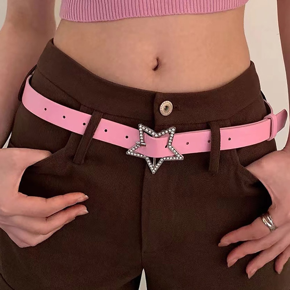 Cinto De Couro PU Cintos Y2K Retro Estrela Fivela Feminino Cintura ...
