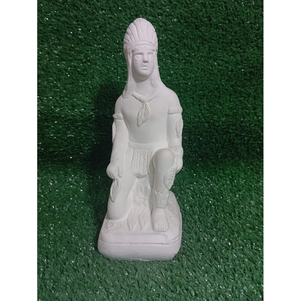 Estatua Caboclo Sete Folhas em gesso Cru 22cm | Shopee Brasil