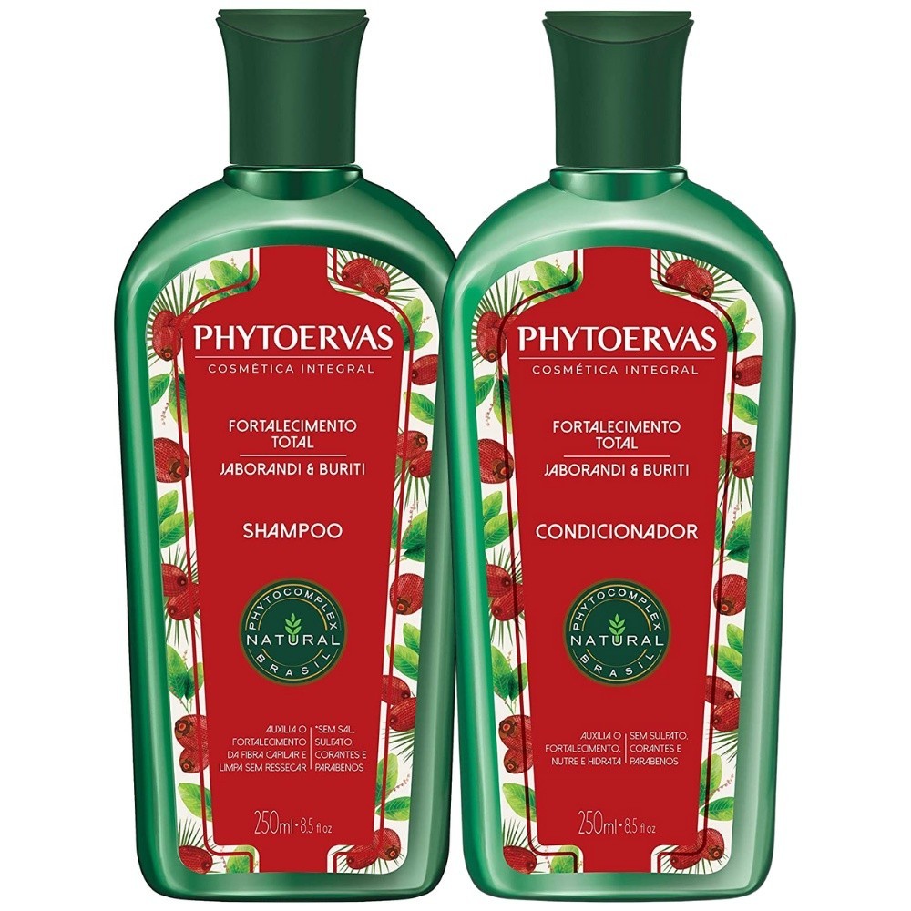 Kit Shampoo e Condicionador Phytoervas Fortalecimento Jaborandi 250ml ...