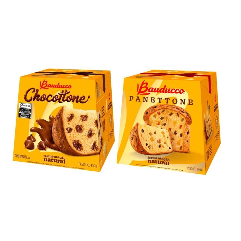 Kit Panettone E Chocottone Bauducco 400g 1 De Cada Um Panetone E Um