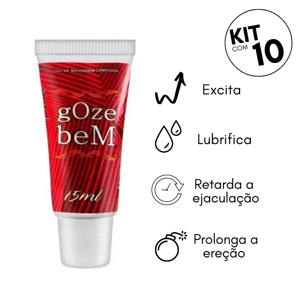 Goze Bem - Kit C/10 Gel Prolongador de Ejaculação 15ml – Segred Love ...