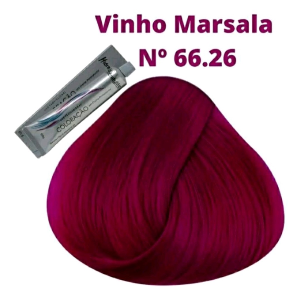 Tintura Cabelo Vinho Marsala 66.26 Coloração Hidralyfe | Shopee Brasil