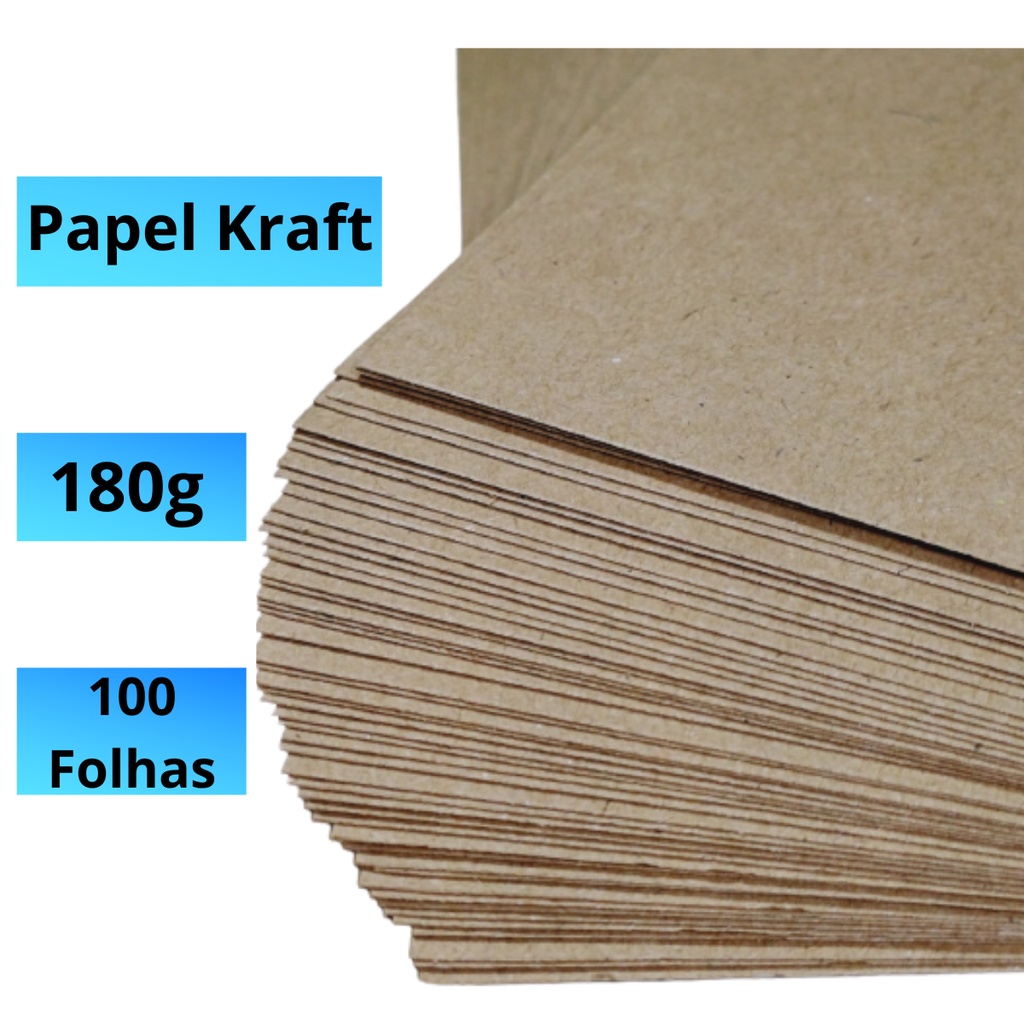 100 Folhas Papel Kraft A4 180g 210mm x 297mm | Shopee Brasil