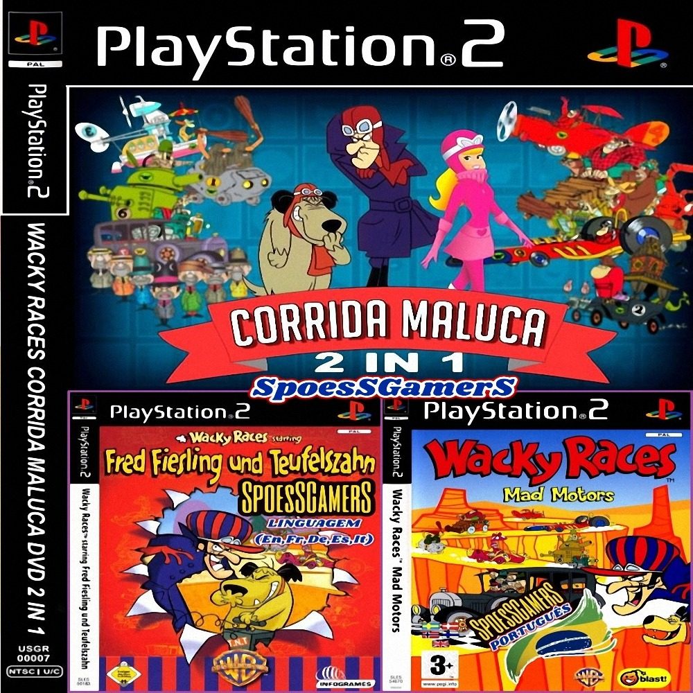 Corrida Maluca Wacky Races Ps2 (2 In 1) 2 Portugues Patch Me | Shopee ...