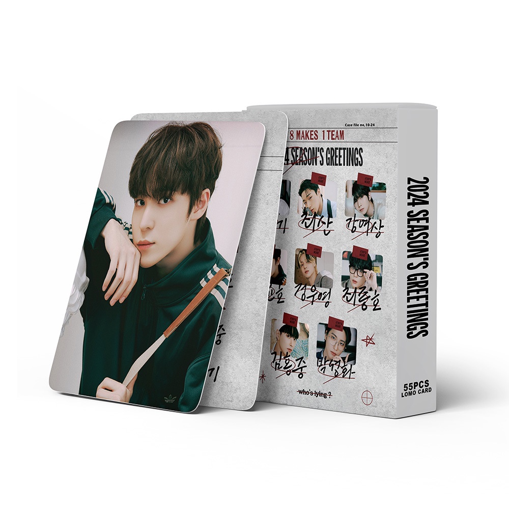 55pcs/box ATEEZ Lomo Cards Album 2024 SEASON'S GREETINGS THE WORLD EP.FIN WILL Photocards Kpop ...