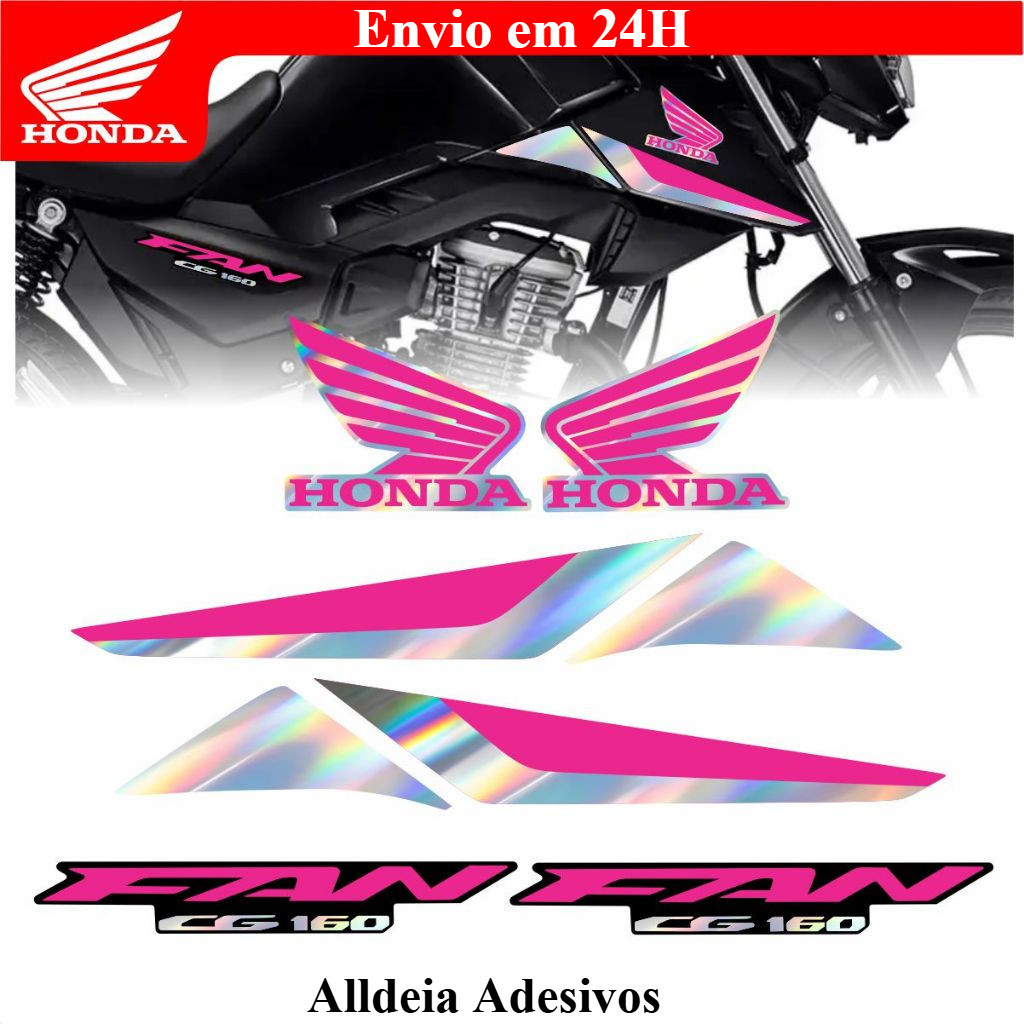 Kit Adesivos Faixas Holográfico Nova Fan 160 Modelo 2025 Estilo Titan | Shopee Brasil