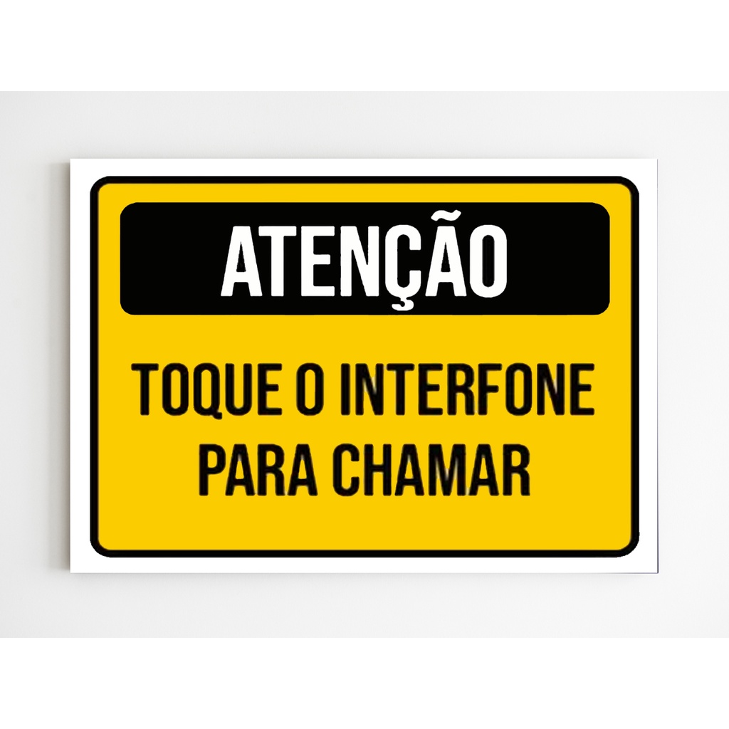 kit 3 placas de aviso atenção toque o interfone para chamar | Shopee Brasil