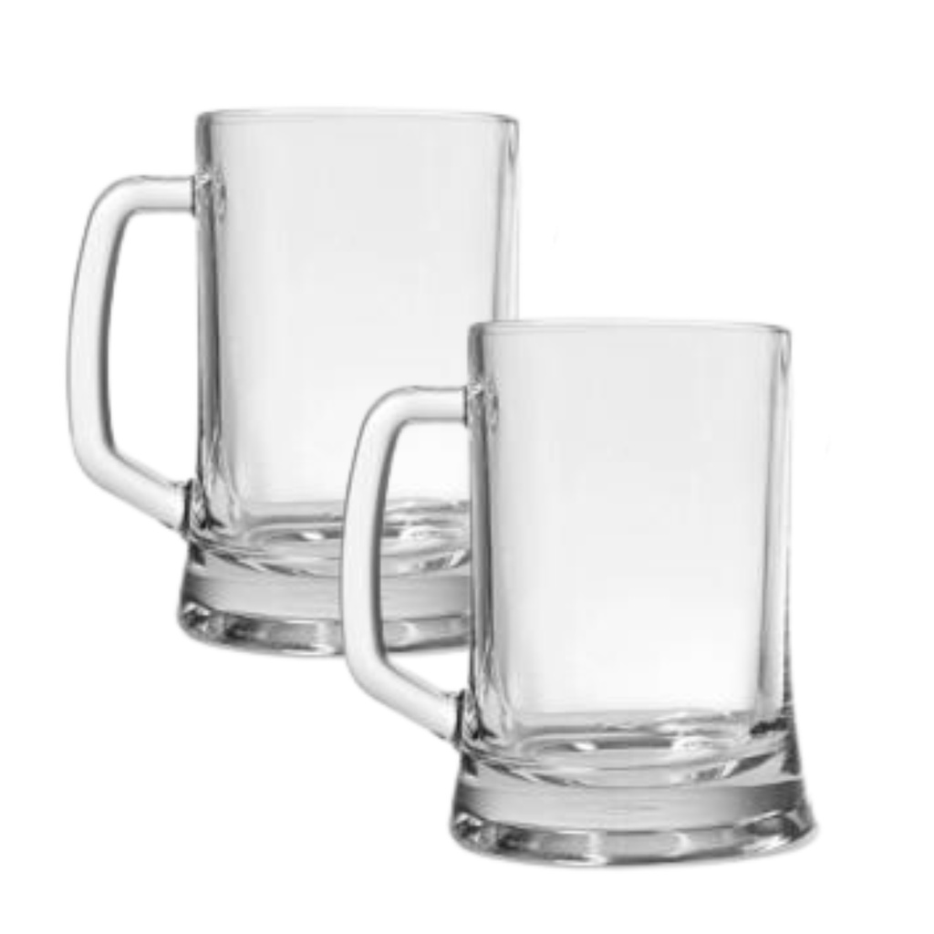 Kit Jogo 02 un Canecas De Vidro 490 ml Copo De Cerveja Chopp | Shopee Brasil