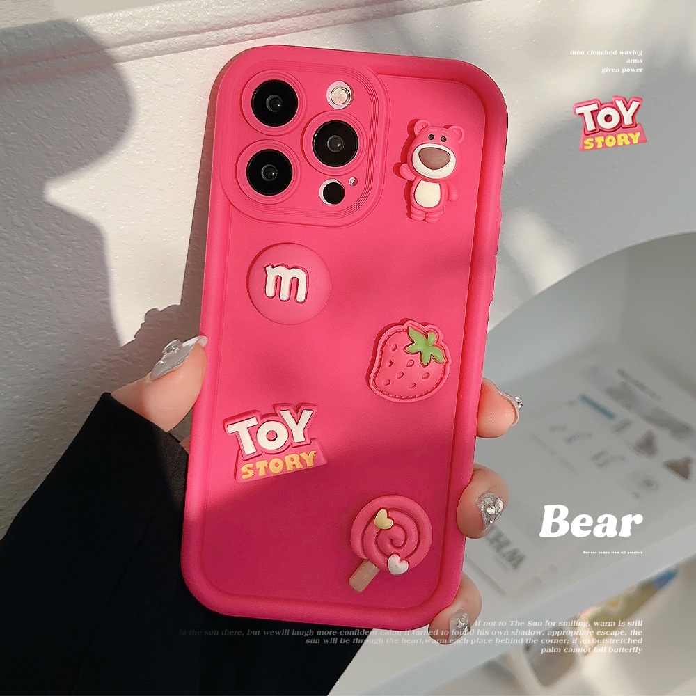 Tridimensional De silicone De Urso De Morango Caixa Telefônica tpu ...