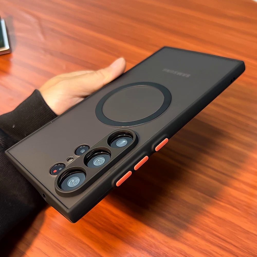 Matte De Luxo Para Capa De Silicone Magsafe Samsung Galaxy S23 Ultra S22 S24 S20 FE Nota 20 10 ...