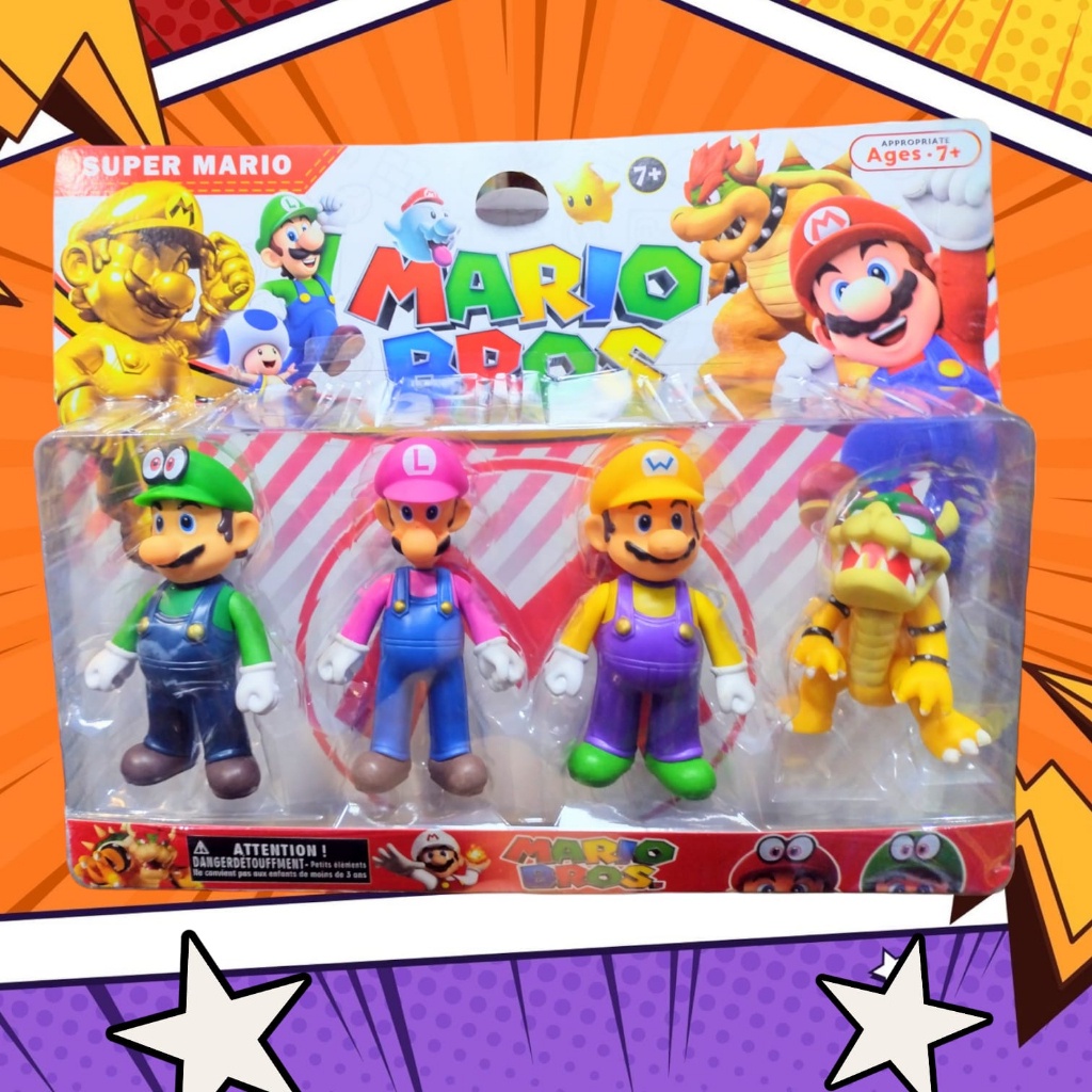 Coleção Super Mario Collection Kit Com 4 Personagens | Shopee Brasil