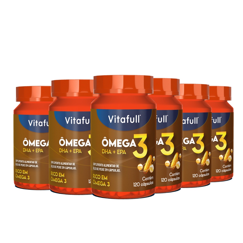 Kit 6 Unidade Vitafull Ômega 3 com 120 cápsulas | Shopee Brasil
