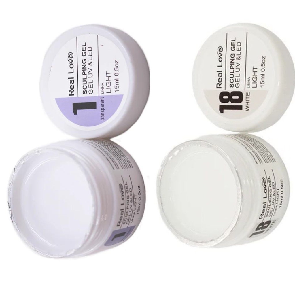 Kit 2 Sculping Gel Real Love 15 ML Linha Light - 1 E 18 | Shopee Brasil