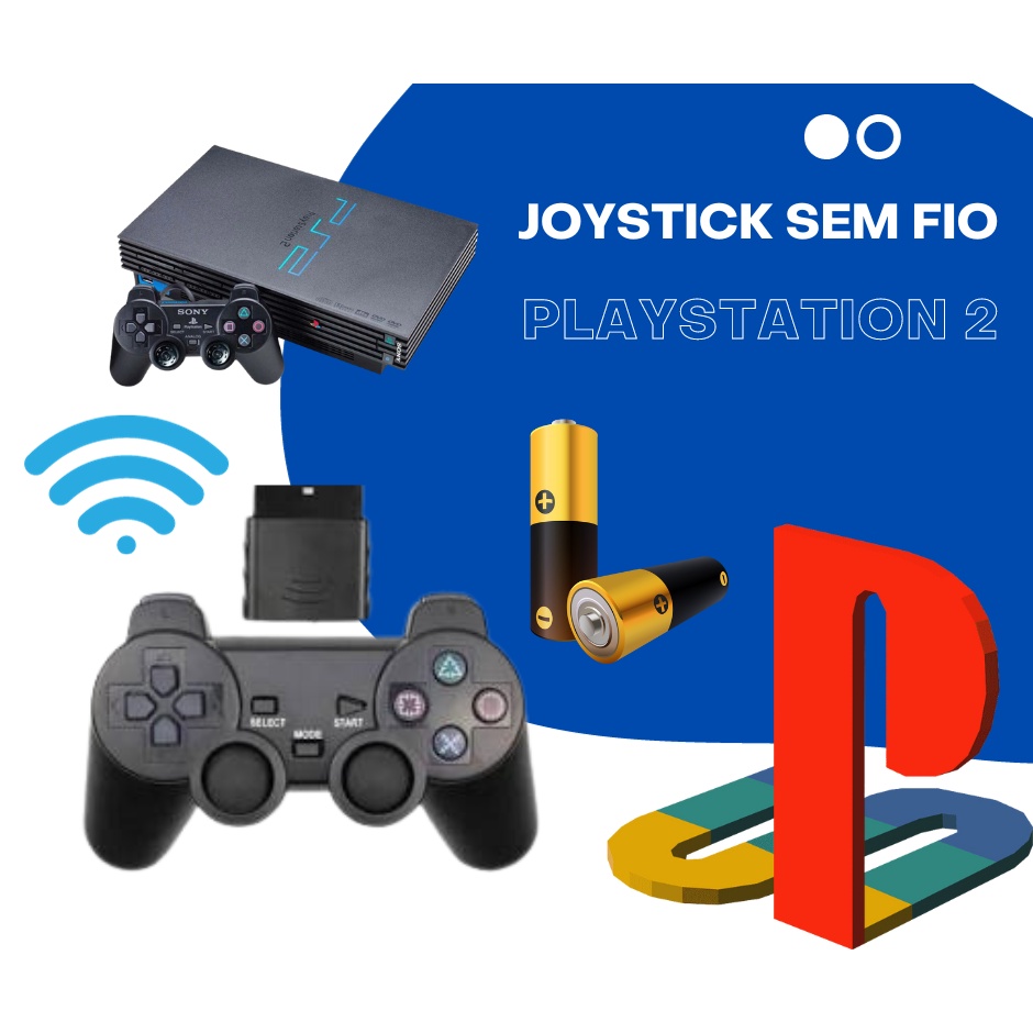 Controle Playstation 2 Ps2 Sem Fio Playstation Manete Joystick | Shopee Brasil