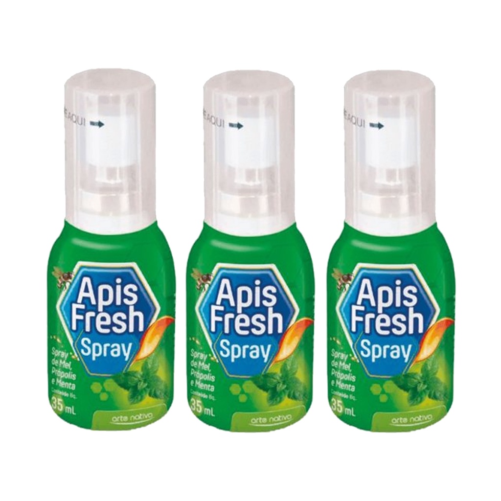 Mel Menta e Própolis Aromatizante Bucal Apis Fresh Spray 35ml Kit com ...