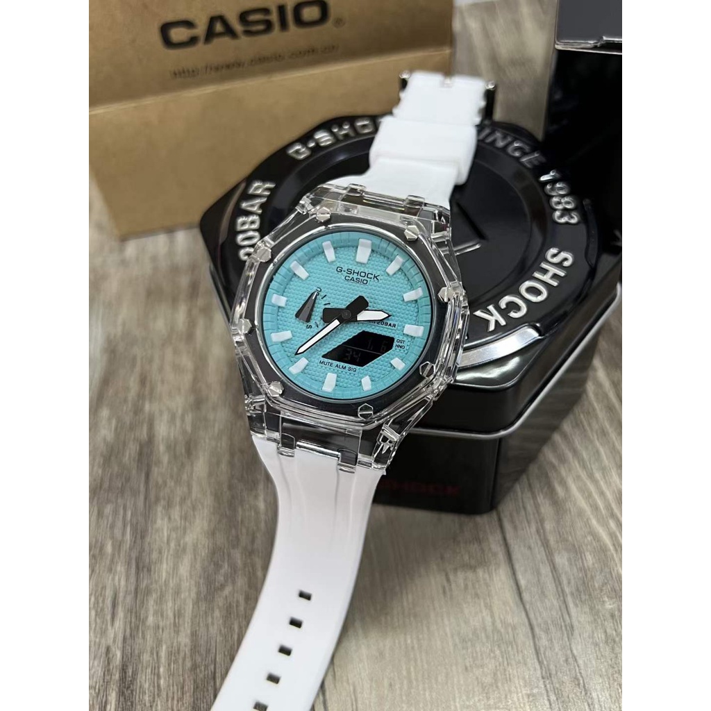 Relógio Verde G-shock GA-2100SRS AP Tiffany Série Cristal Transparente ...