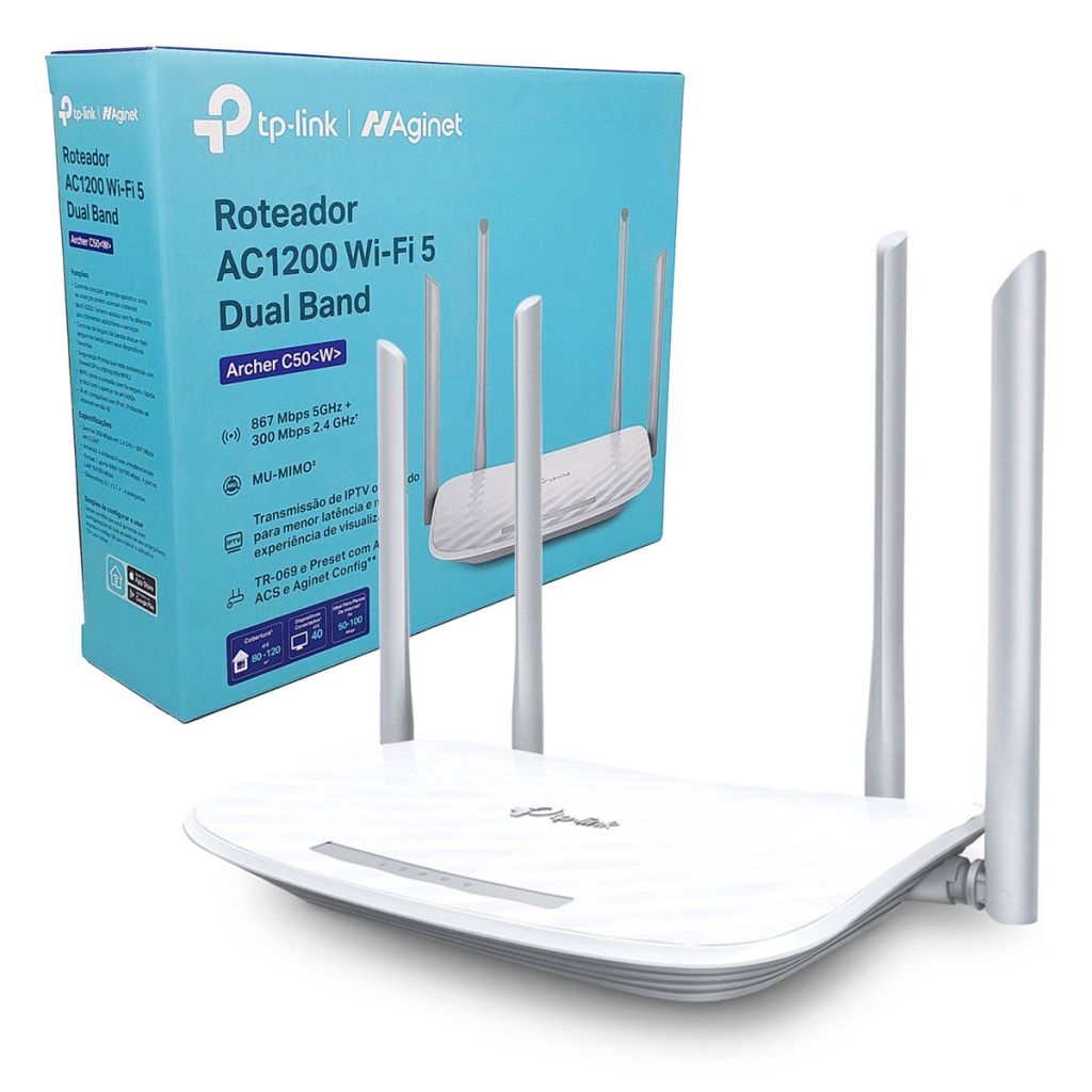 Roteador TP-Link Archer C50 W, Dual Band (2.4GHz/5GHz), AC1200, 4 ...