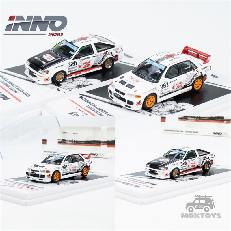 INNO 1 : 64 COROLLA AE86 Levin & LANCER EVOLUTION III TRACKERS RACING ...