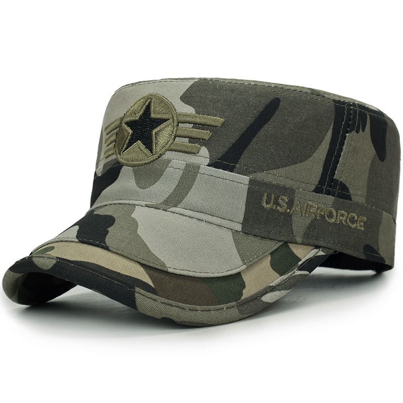 Washed Cotton Men Baseball Cap Hat Cool Embroidered Skull Flat Top ...