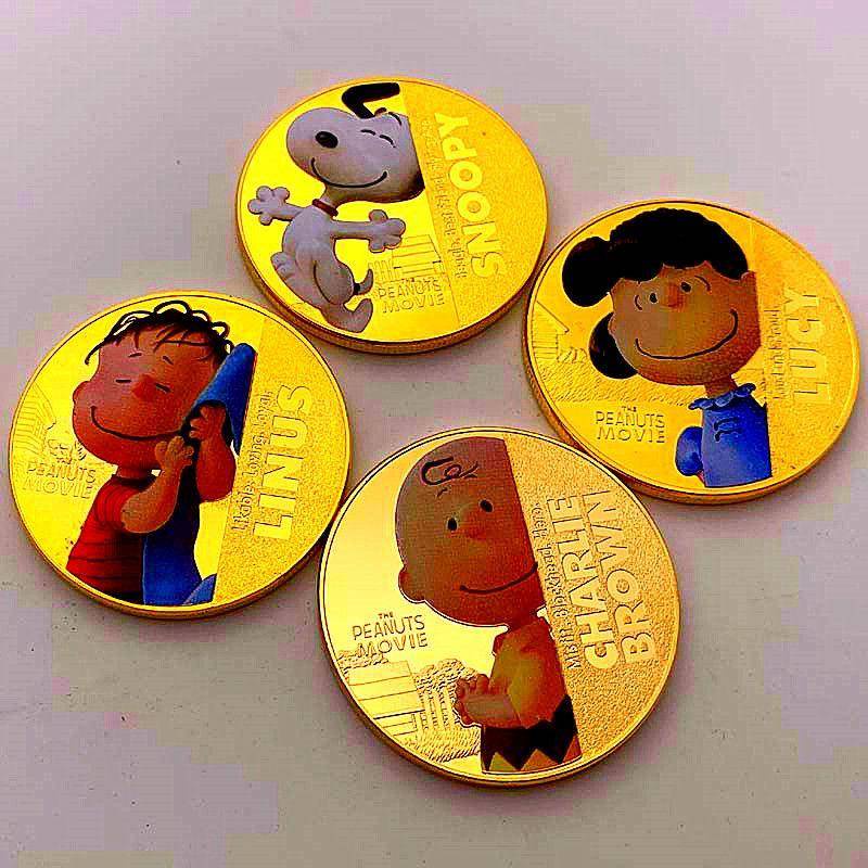 4 Moedas Comemorativas Niue New Zealand Snoopy Cartoon Tooth Fairy Gold ...