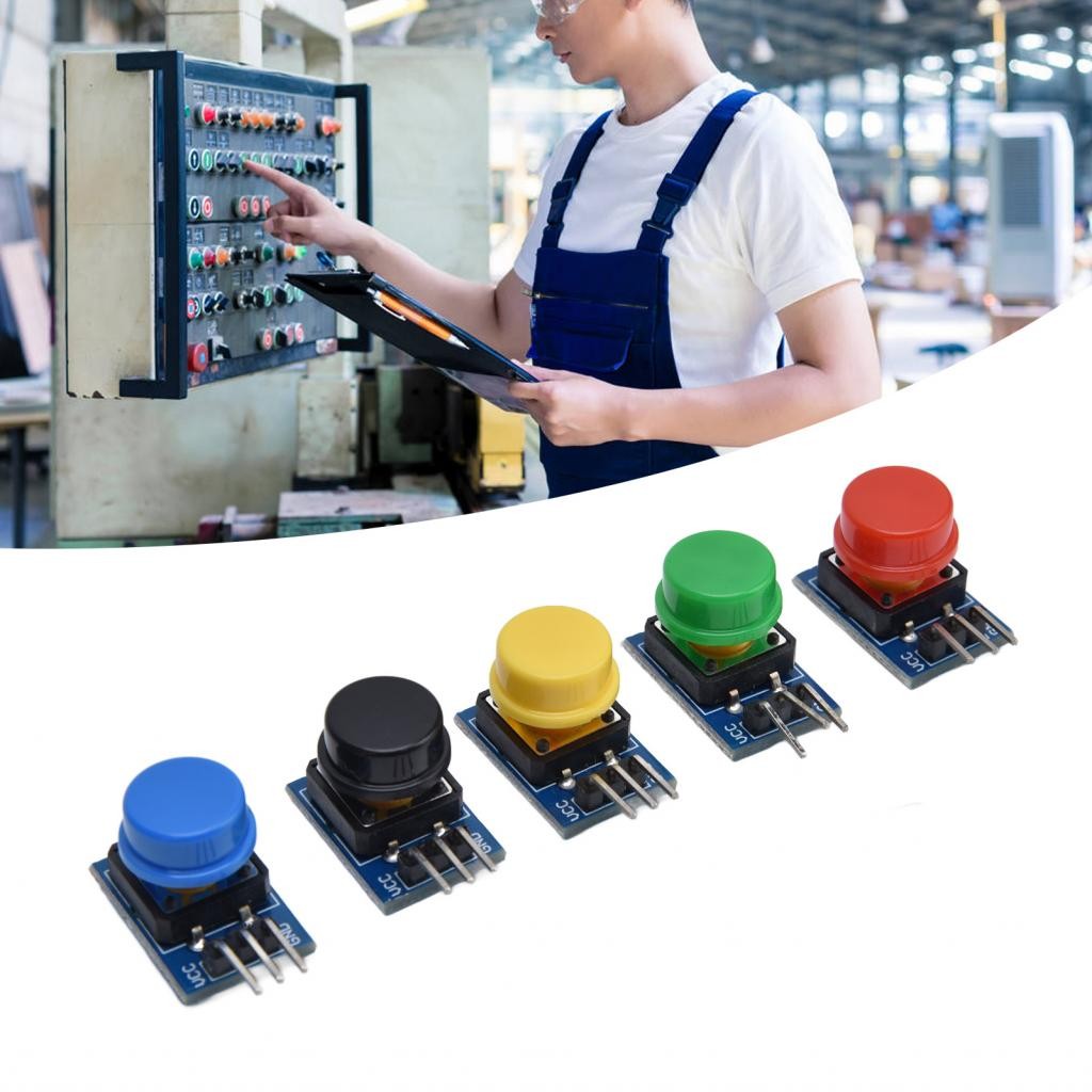 Hbhbhbhbb Push Button Switch Board 3 Pin Module Large Electronic Building Blocks Five Color Set ...