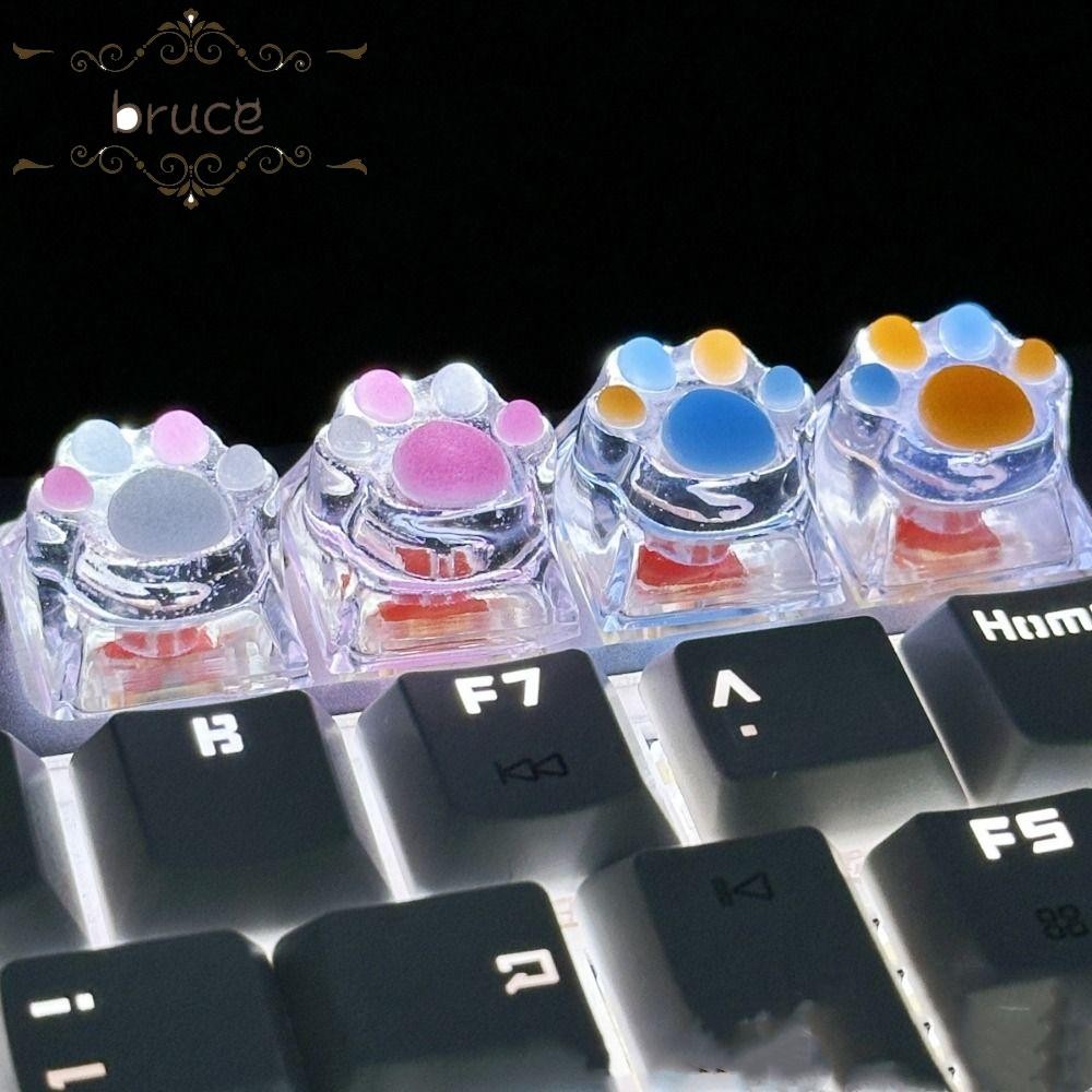 BRUCE Keycaps Em Forma De Pata De Gato , Tampa De Teclado De Altura OEM ...