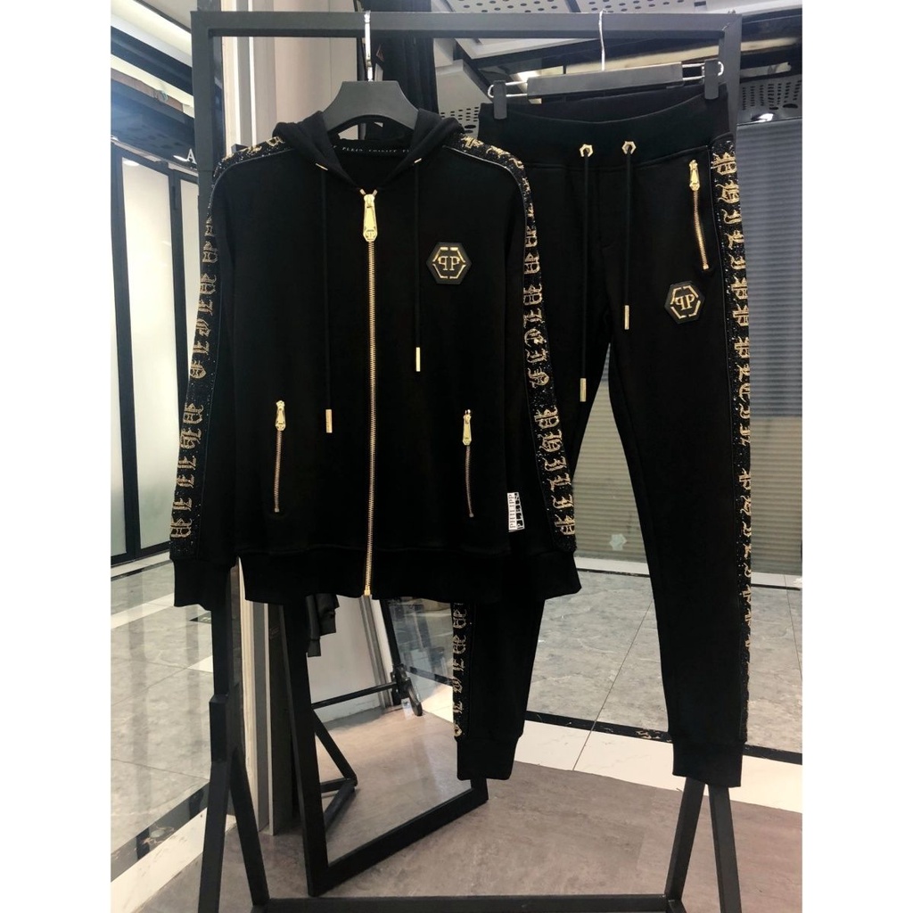 Outono e inverno terno masculino suéter e suéter de duas peças conjunto ...