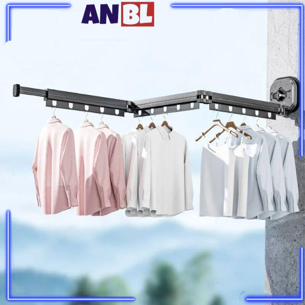 ANBL Rack De Secagem De Roupa Retráctil Com Ventosa 3-Dobras Cabide ...