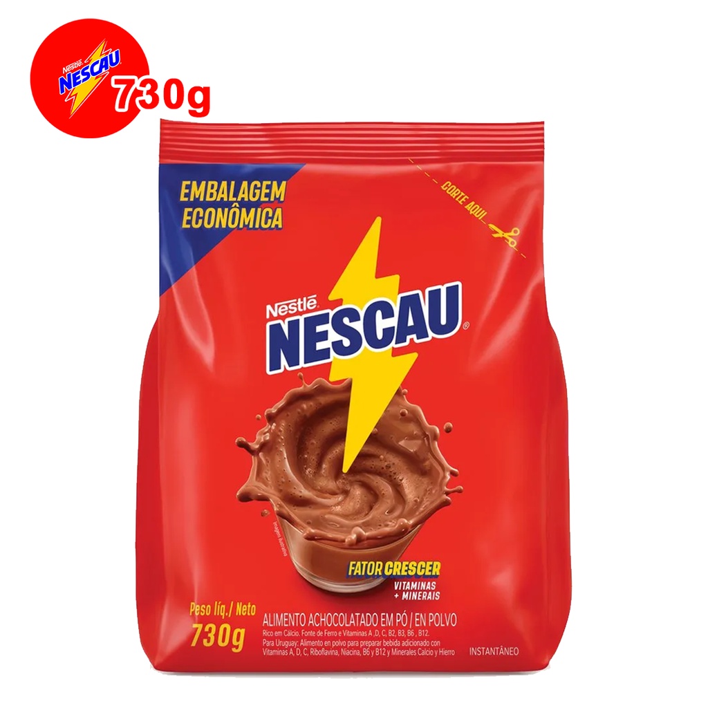 Achocolatado em Pó Pacote 730g Nescau | Shopee Brasil