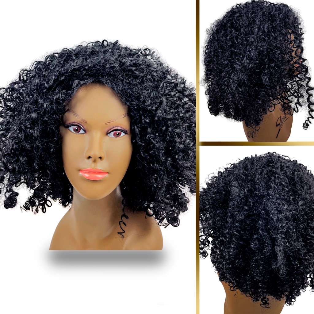 Peruca Cacheada Afro Fibra Orgânica Similar A Humano Volume | Shopee Brasil