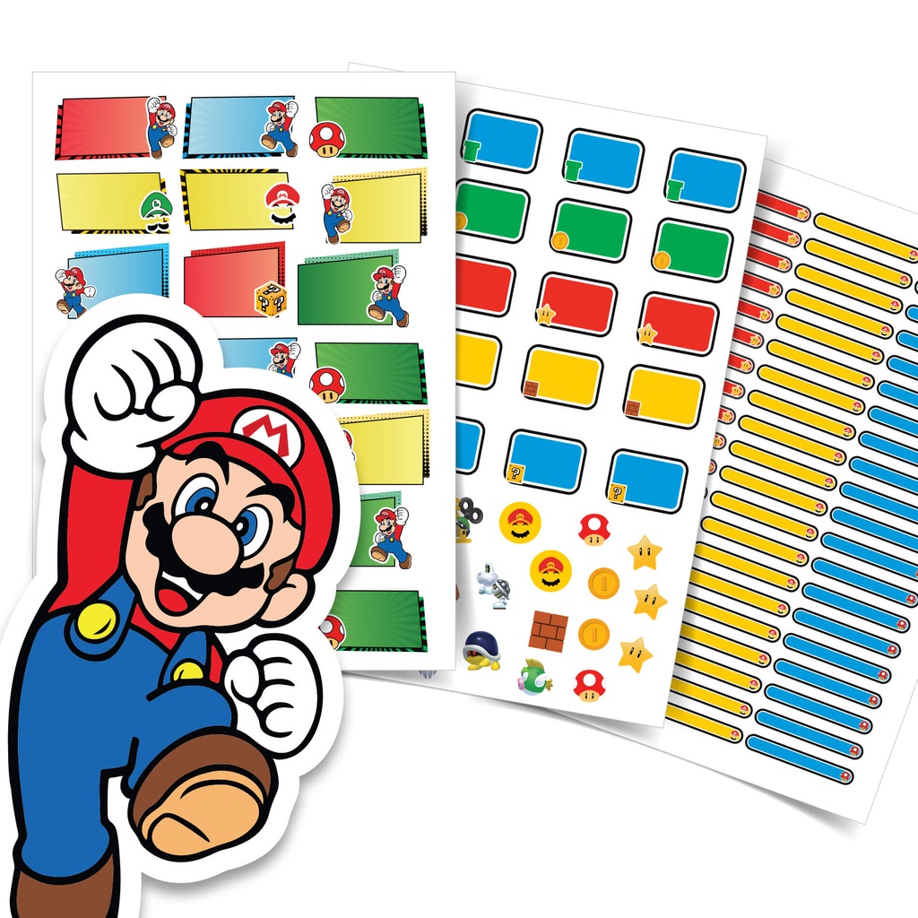 Etiquetas Escolares Mario Bros Personalizadas Kit Jumbo | Shopee Brasil