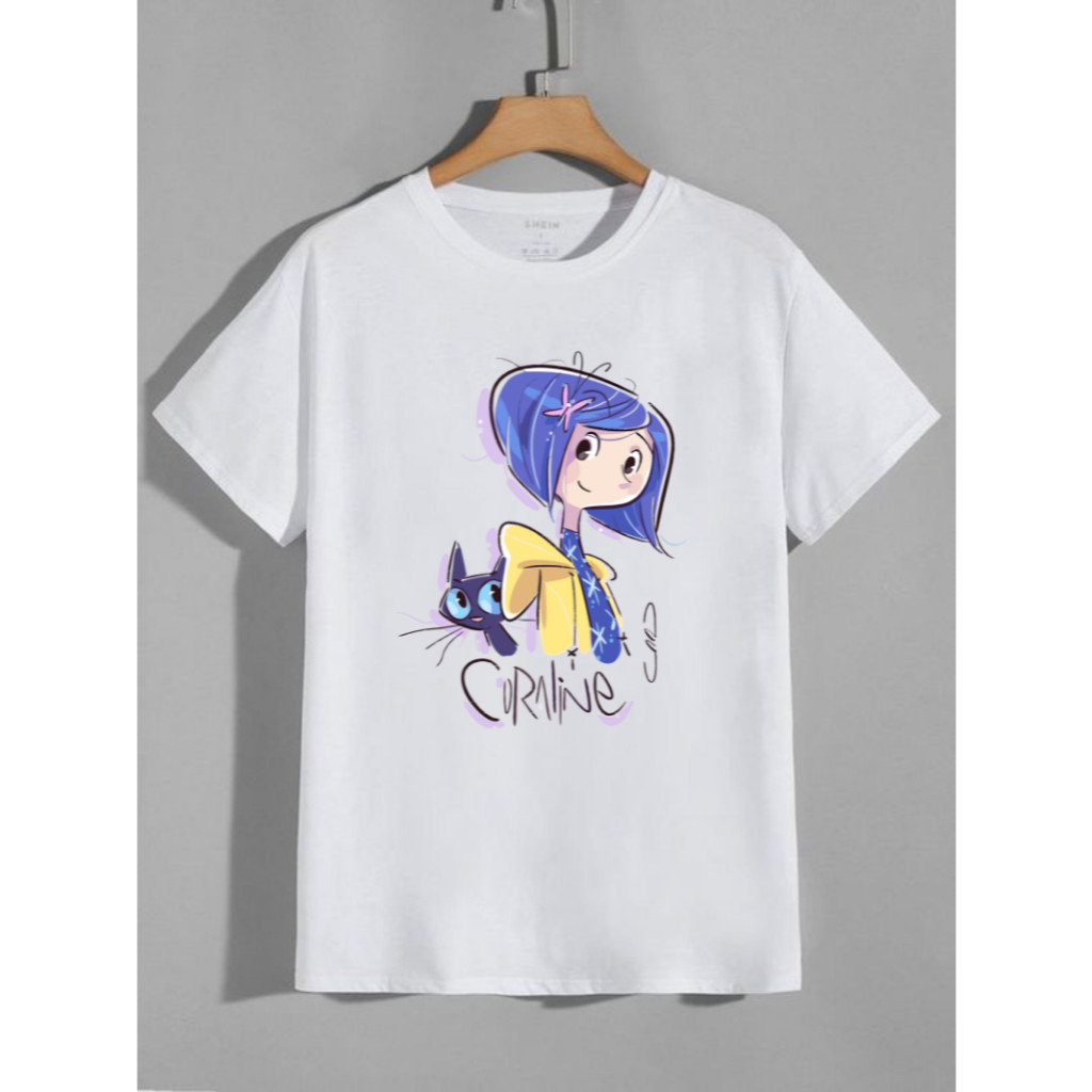 Camiseta Coraline Adulto e Infantil Coloridas Casual Mundo Secreto ...